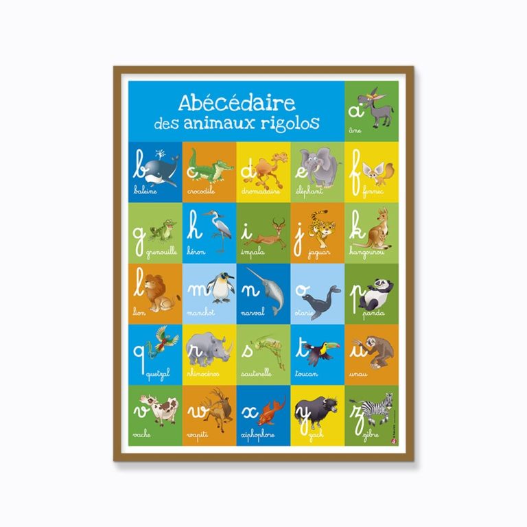 Poster – Abécédaire des animaux rigolos – 4 heures